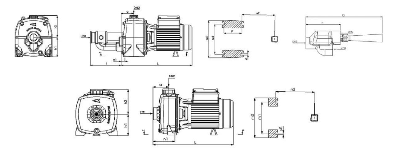 الکتروپمپ 2 پروانه 1.5 اسب تک فاز MB150 - فیدار آب و انرژی